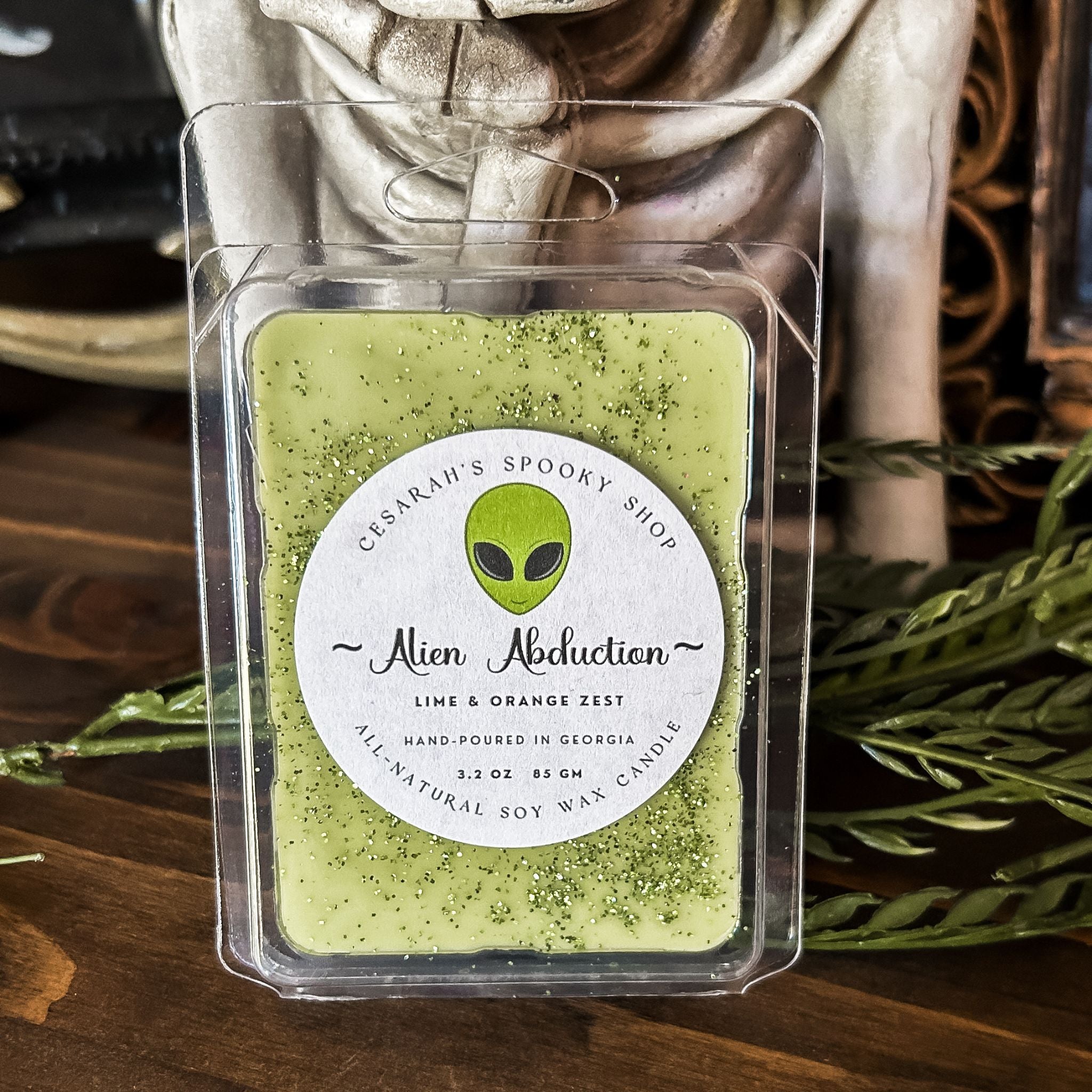 Alien Abduction Wax Melt (Lime & Orange Zest) – Cesarah's Spooky Shop